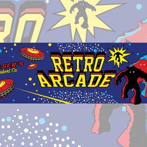 Space Invaders-style Retro Arcade Marquee Digital Artwork for | Etsy