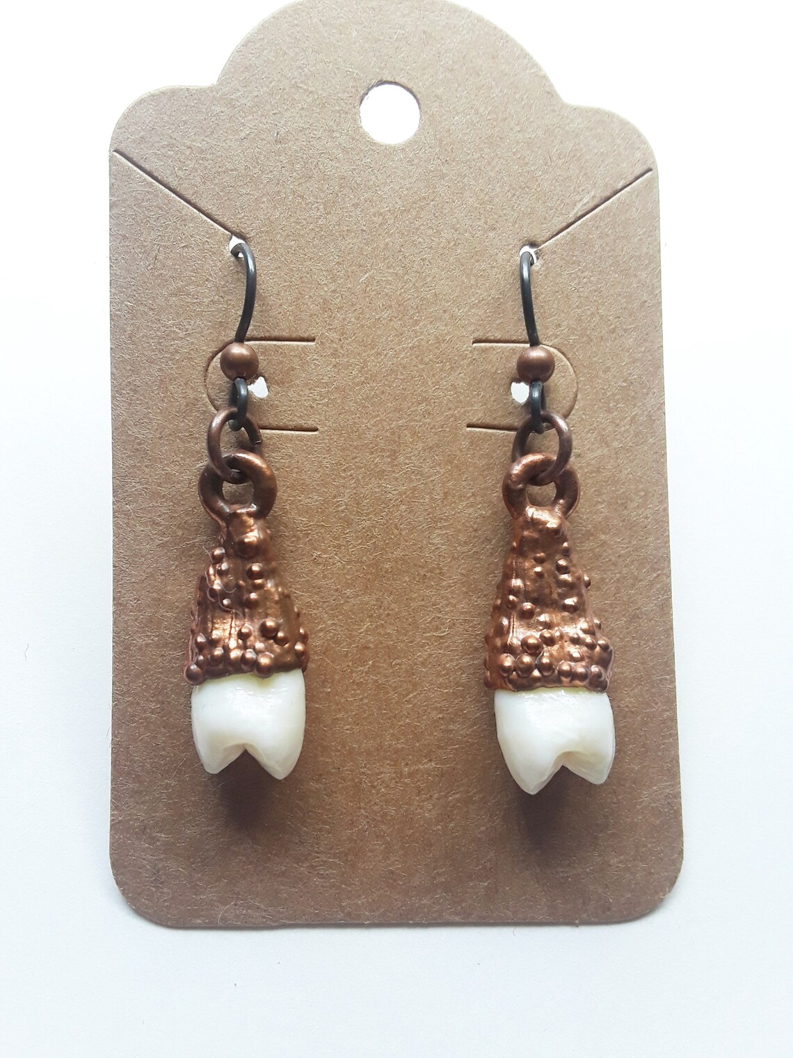 Real Human Tooth Copper Electroformed Earrings | Genuine Human Teeth ...