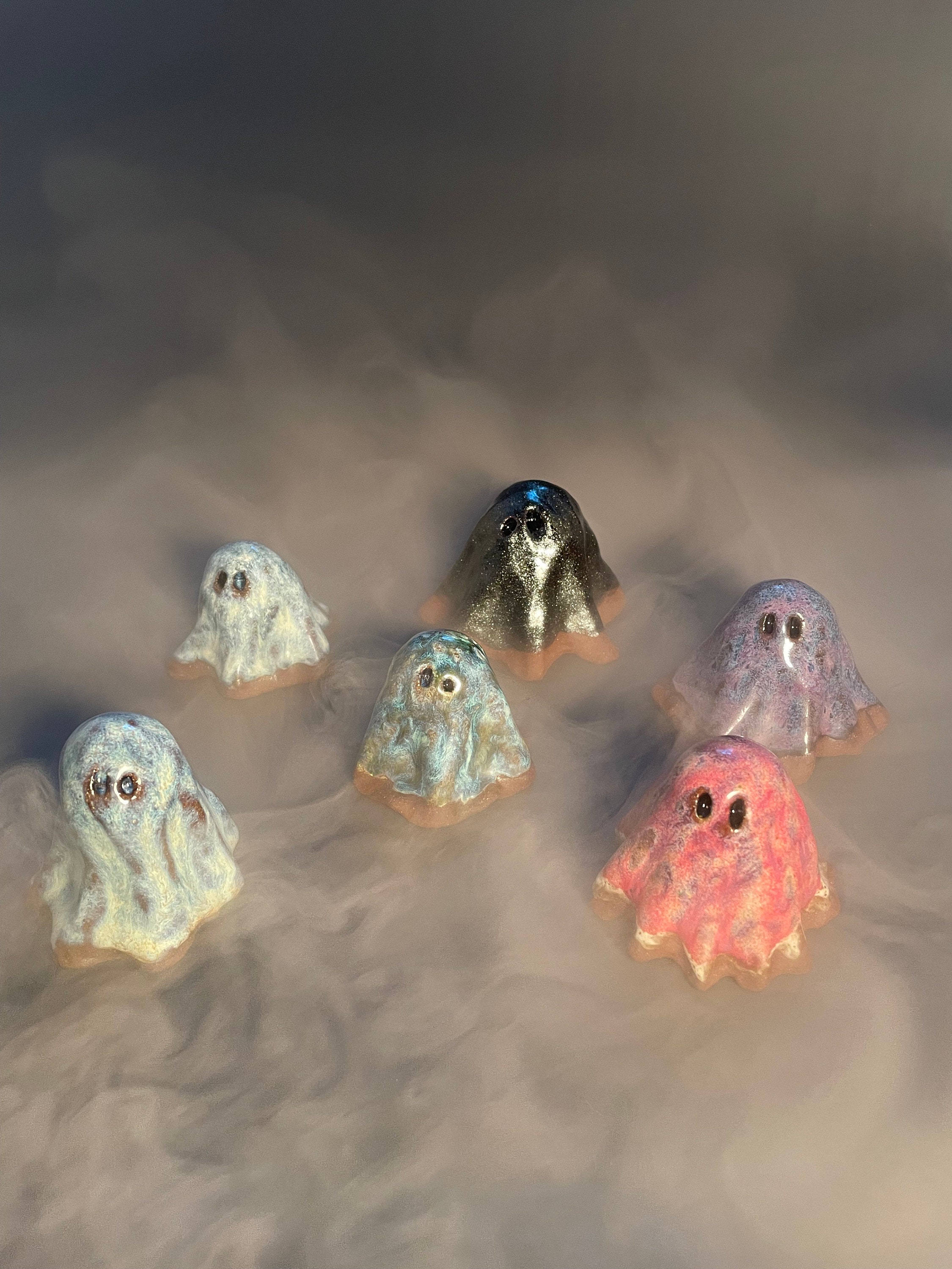 Ghosts Pottery Sculpture Ceramic Ghost, Pink Ghost, Handmade Pottery ...