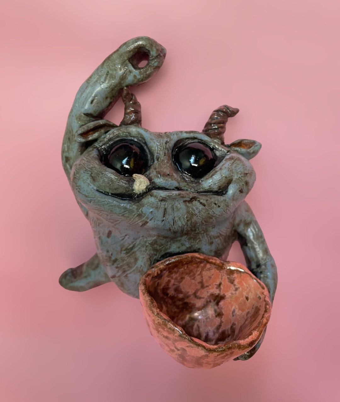 Ceramic Wall Hanging Monster Handmade Sculpture, Creepy Cute, Pottery ...