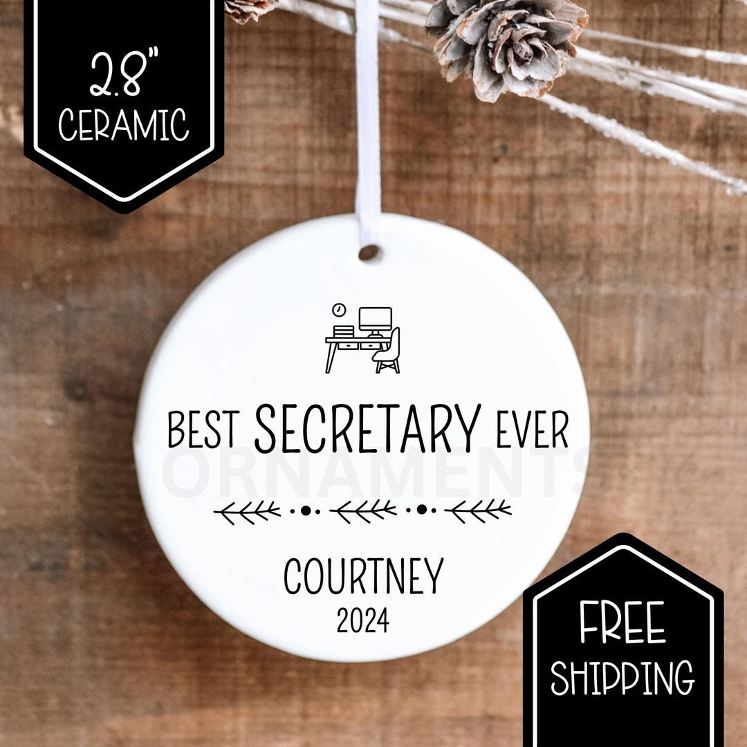 Best Secretary Ever Christmas Ornament, First Christmas, Awesome ...