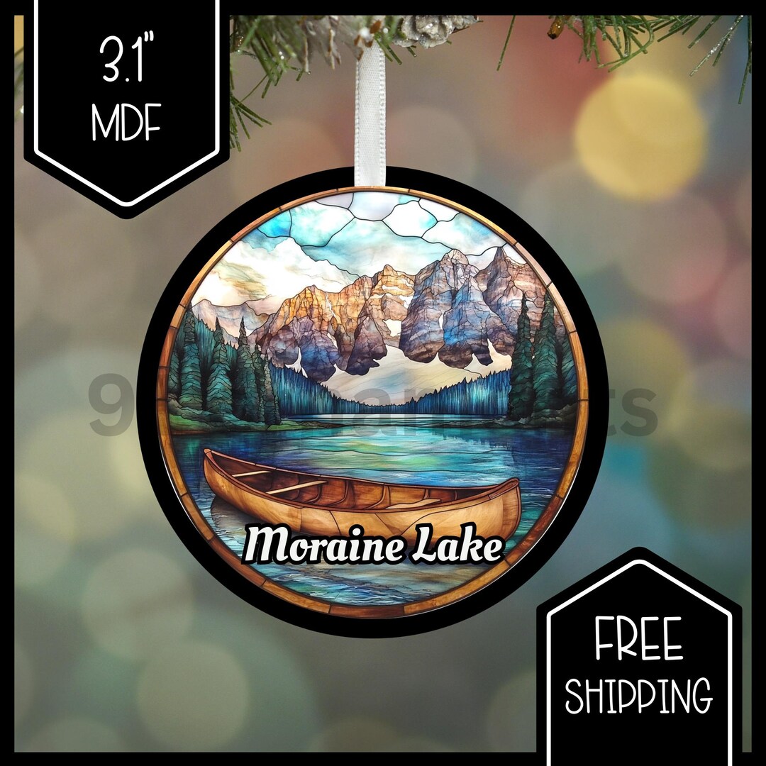 Moraine Lake Ornament | Stained Glass Looking Ornament | Alberta ...