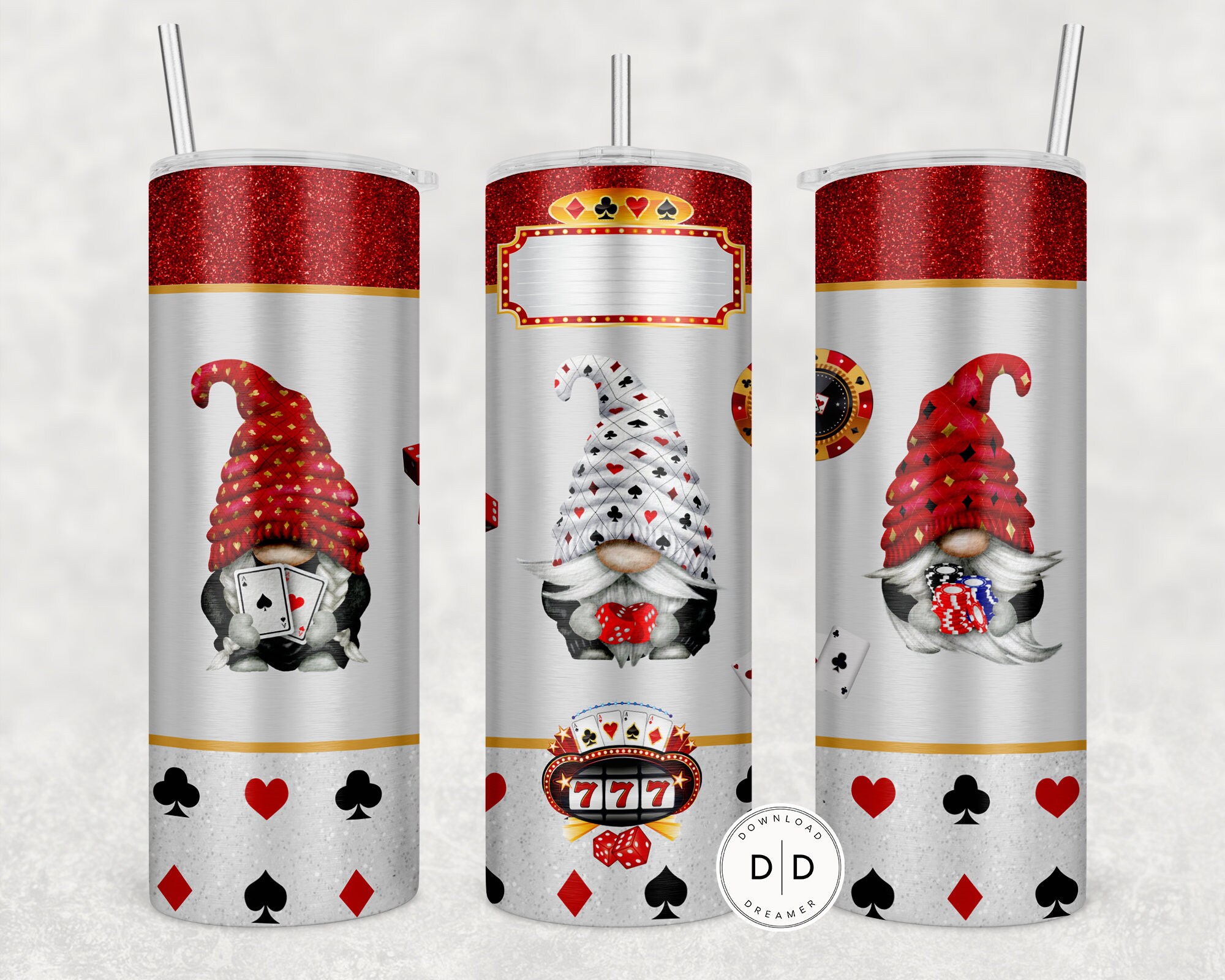 Sublimation Tumbler Wrap Casino Gnome Digital Slots Cards Chips - Etsy