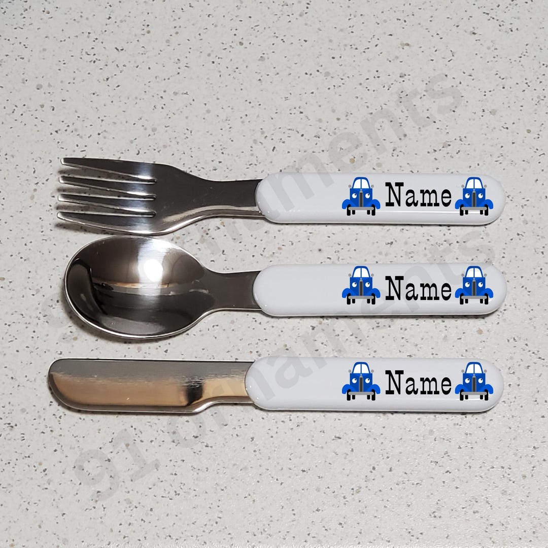 Blue Truck Utensil Set, Kids Cutlery Set, Kids Utensils, Custom ...