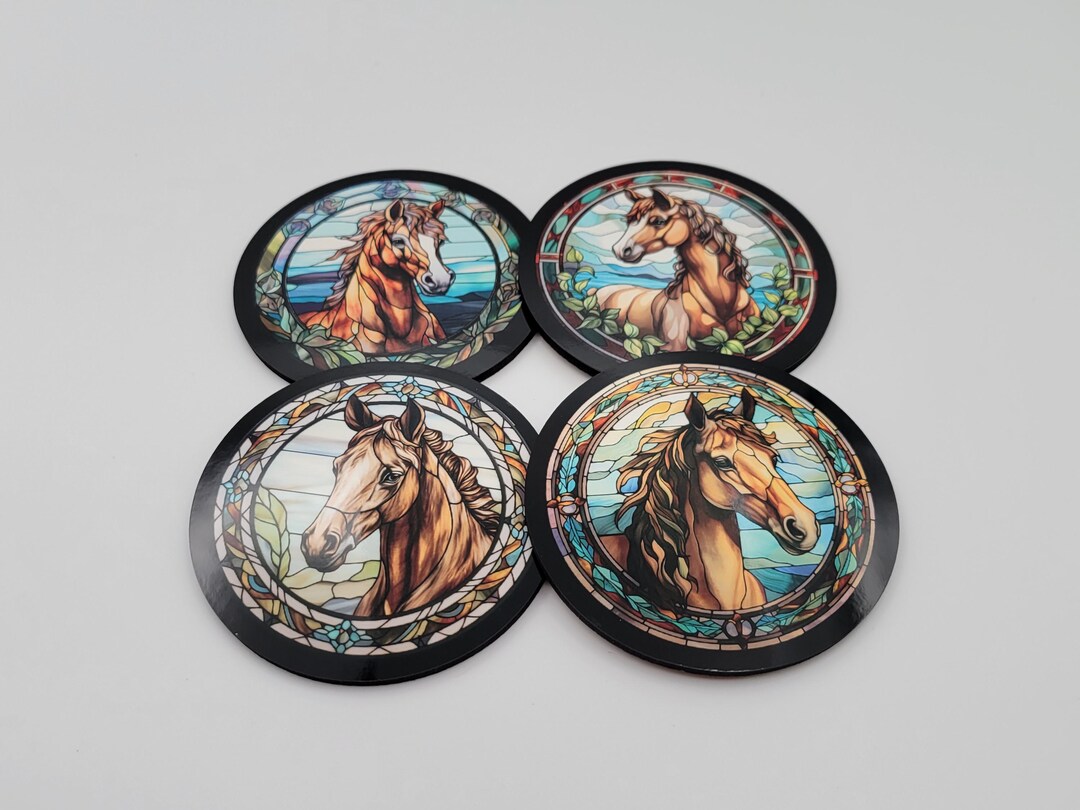 Cork Coaster Set | Horse Lovers Coasters | Horse Themed Coaster Set ...