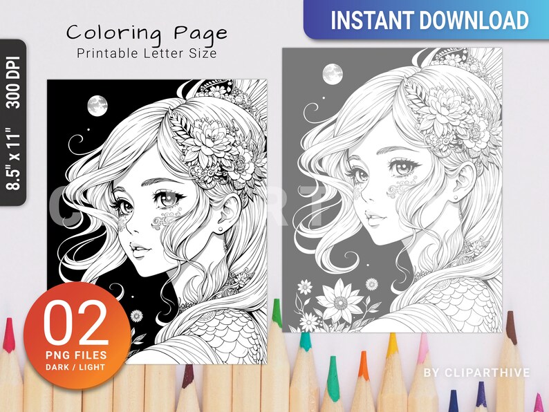 Angelic Harmony Coloring Page for Adults Grayscale Coloring - Etsy