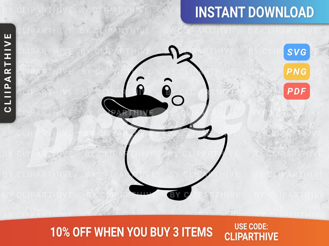 Cute Baby Duck Svg File Vector Design Cut Files for Cricut Silhouette ...