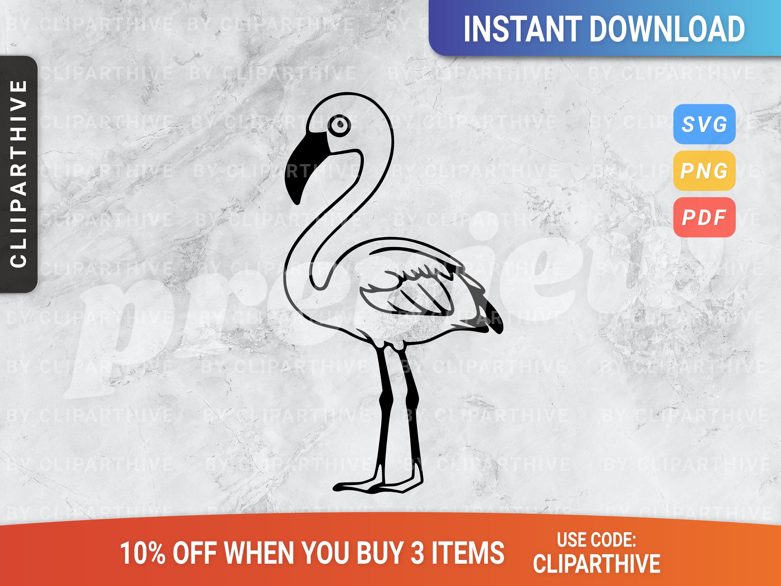 3 Flamingo Svg File Vector Outline Design Cut Files for Cricut ...