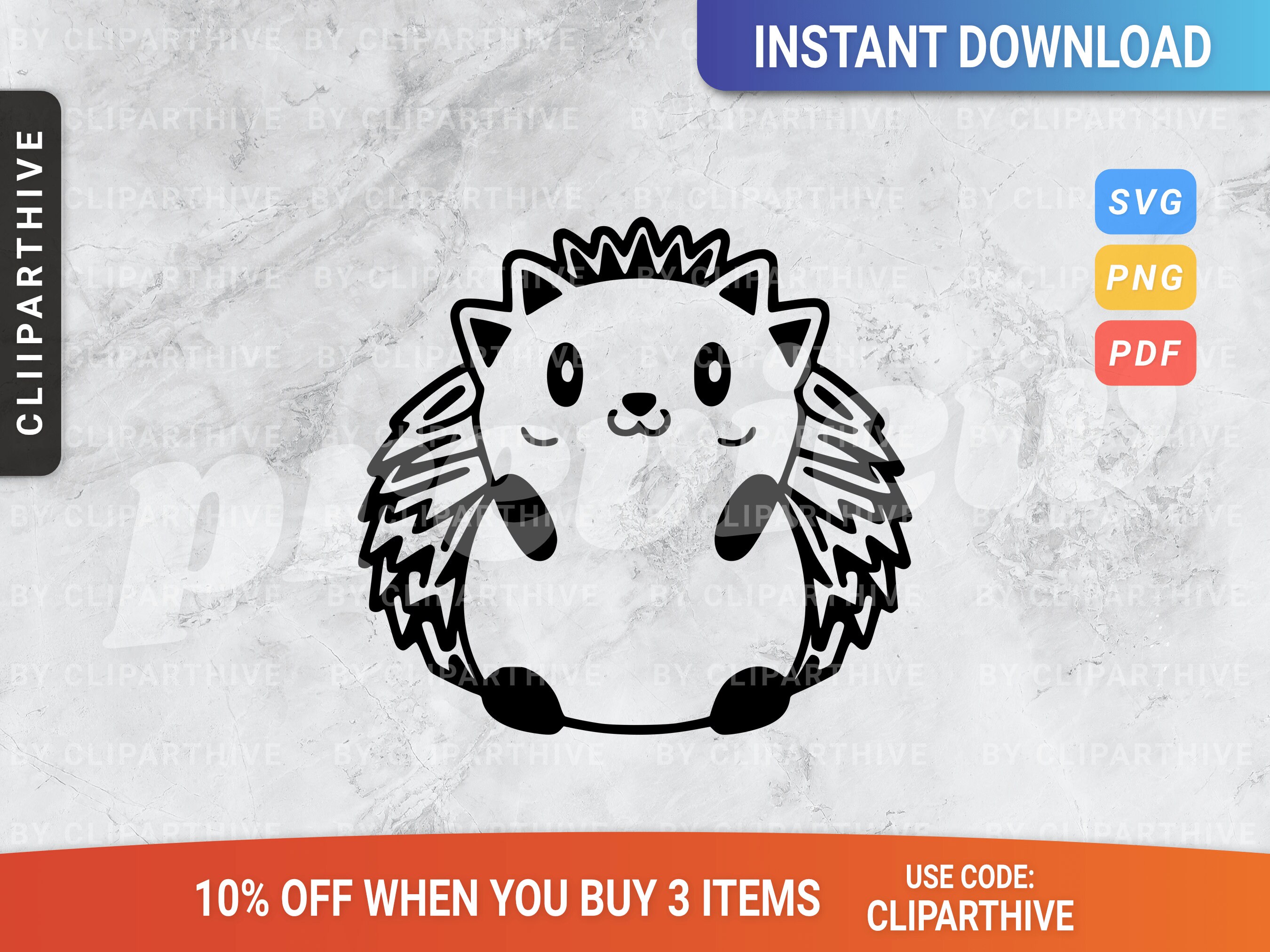 Kawaii Hedgehog Svg File Vector Outline Design Cut Files for Cricut ...