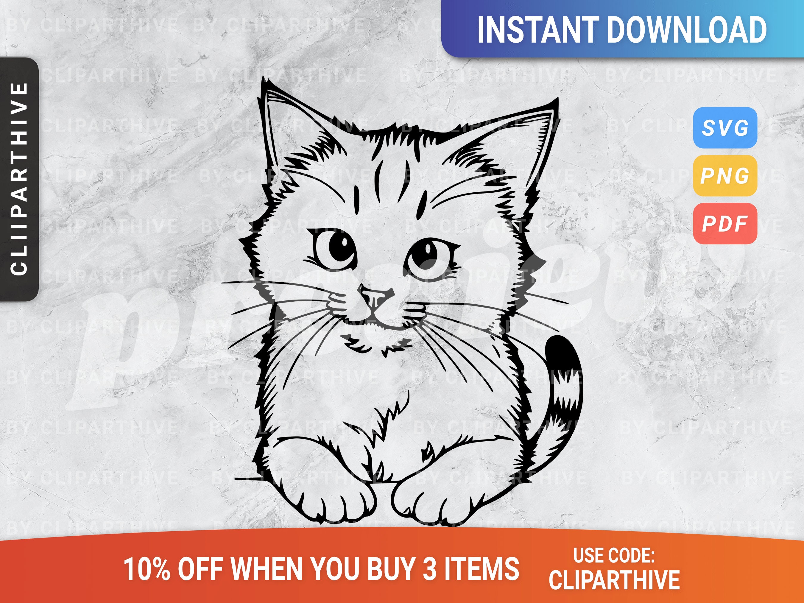 Playful Feline SVG, Cat SVG File for Cat Lovers, Cat Silhouette, Cat ...