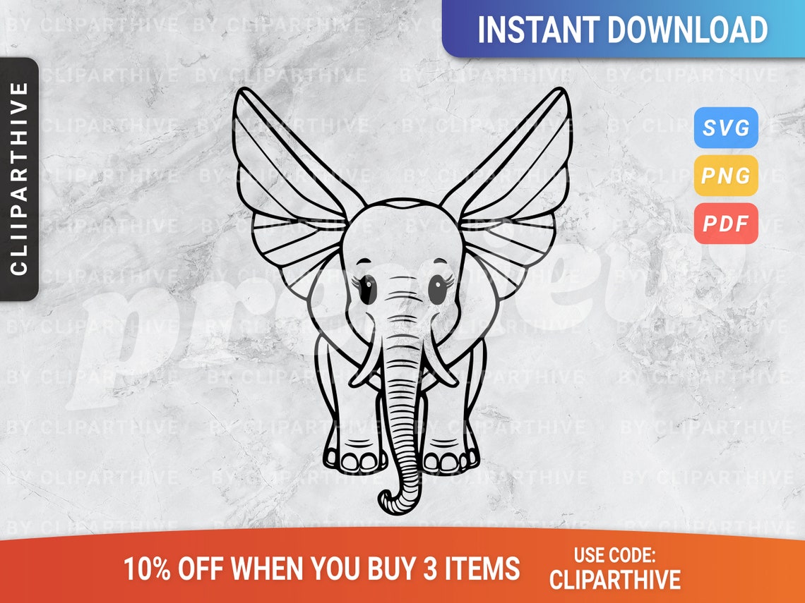 Cute Baby Elephant Svg File Vector Design Cut Files for Cricut ...