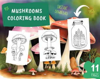 Printable Mushroom Coloring Book - Etsy