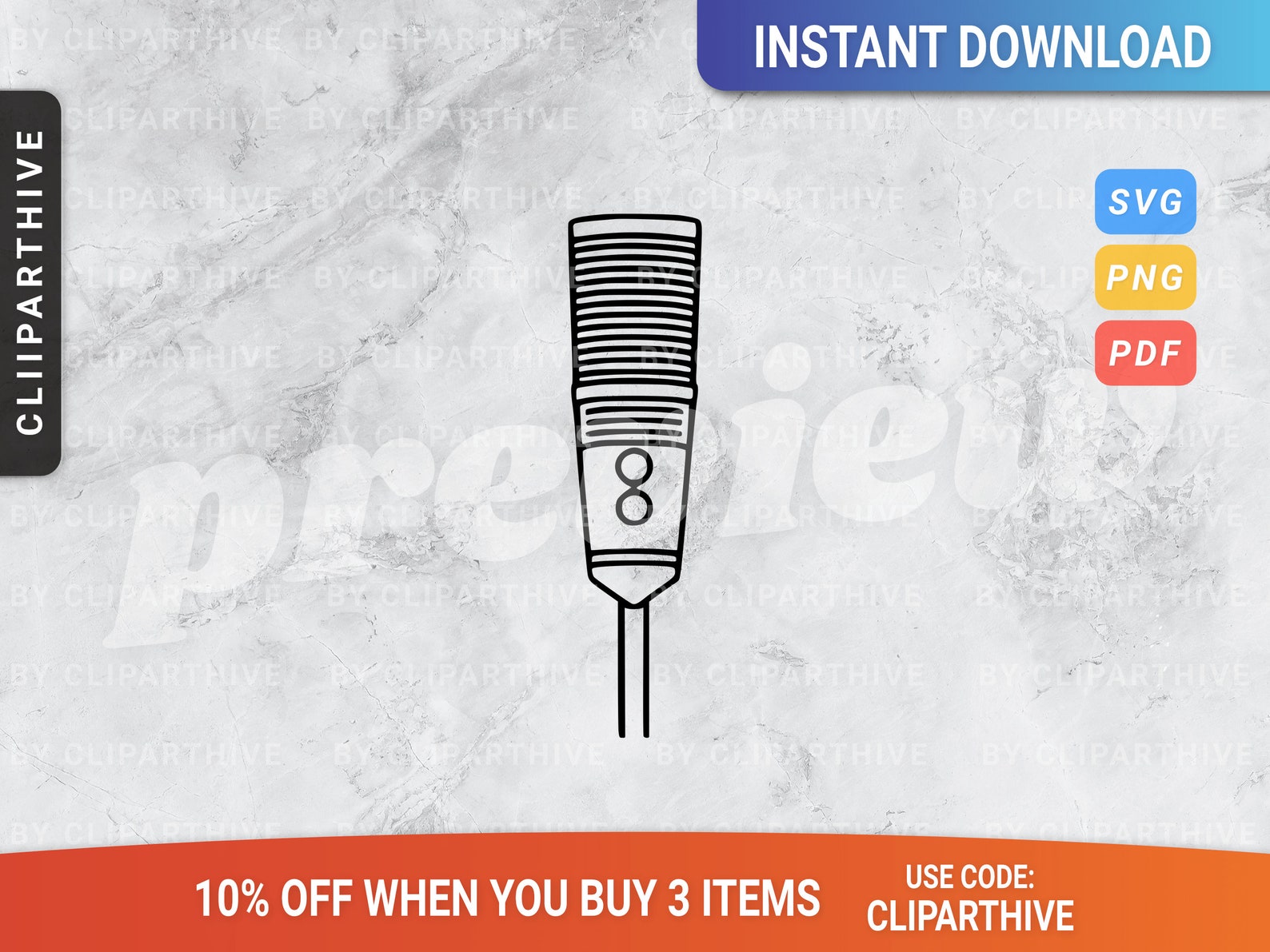 Studio Microphone Svg File Vector Design Cut Files for Cricut ...