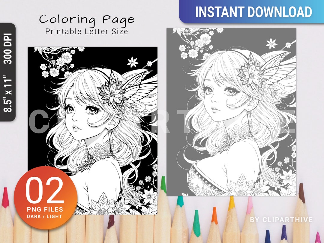 The Most Beautiful Muse, Coloring Page for Adults, Grayscale Coloring ...