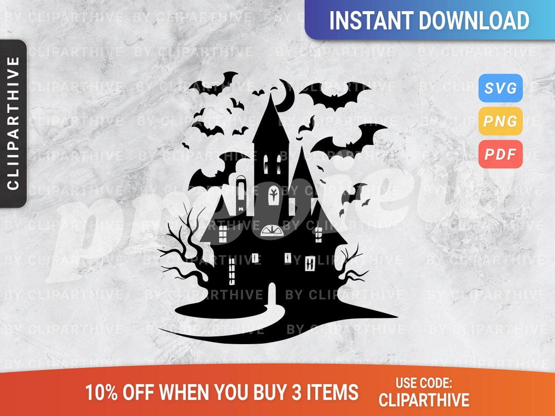 Spooky Haunted House Svg File Vector Design Cut Files for Cricut ...