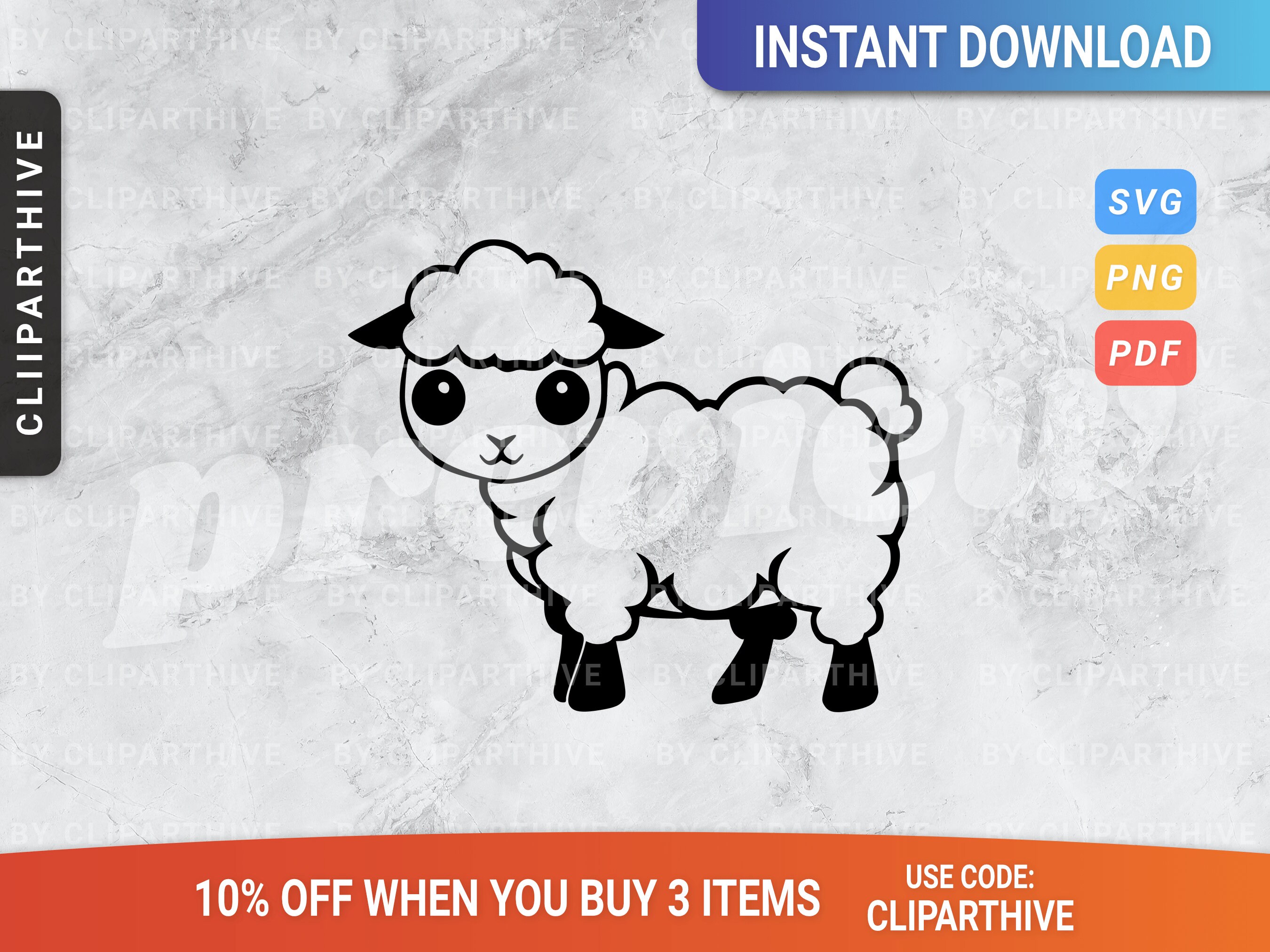 Charming Baby Sheep SVG, Lamb Clipart, Farm Animals PNG, Cricut Files ...
