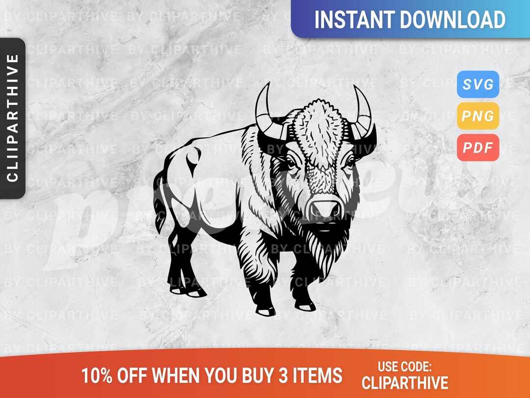 Bison Svg File Vector Design Cut Files for Cricut Silhouette Png ...
