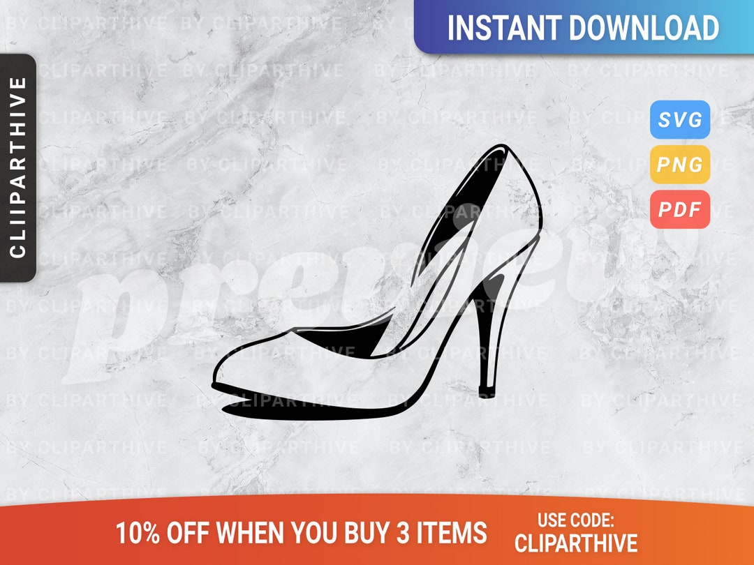 High Heel SVG PNG Clipart Silhouette Vector Images Cricut - Etsy