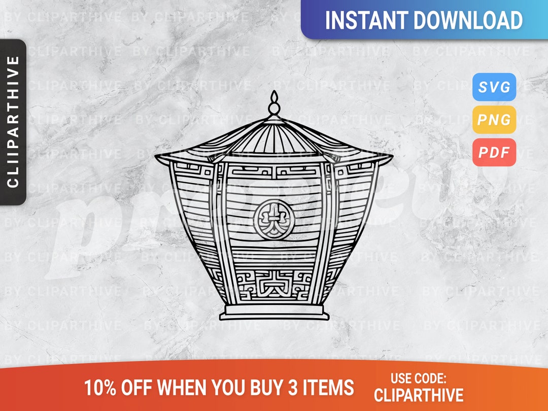 Chinese Lantern Svg File Vector Design Cut Files for Cricut Silhouette ...