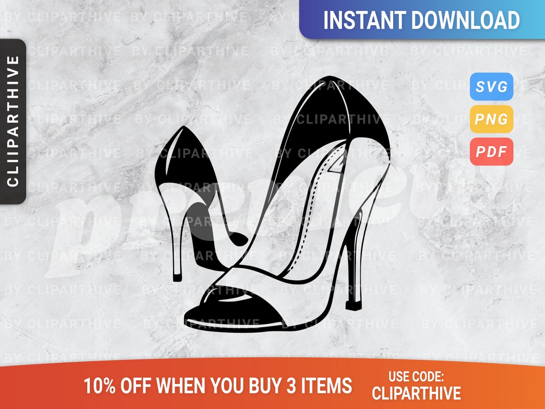 Stiletto Heels SVG Design, High Heel Shoe PNG for Cricut, Cutting Files ...