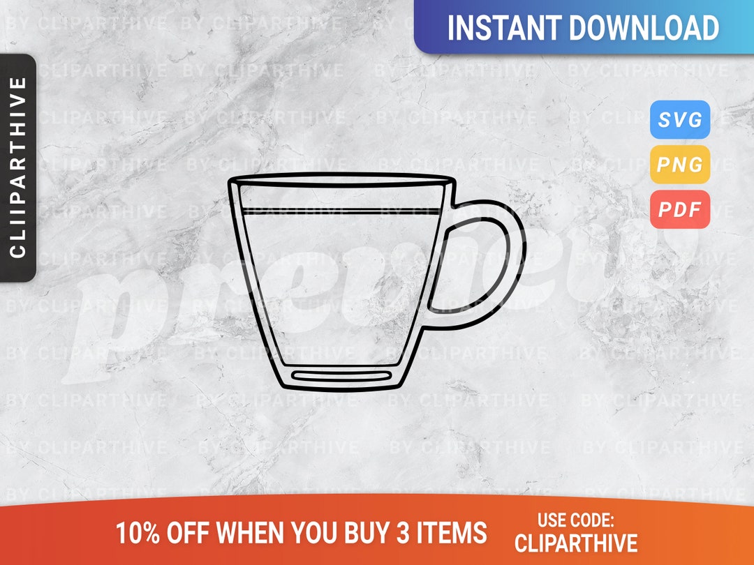 Simple Cup Outline SVG: Versatile Minimalist Design for Creative ...