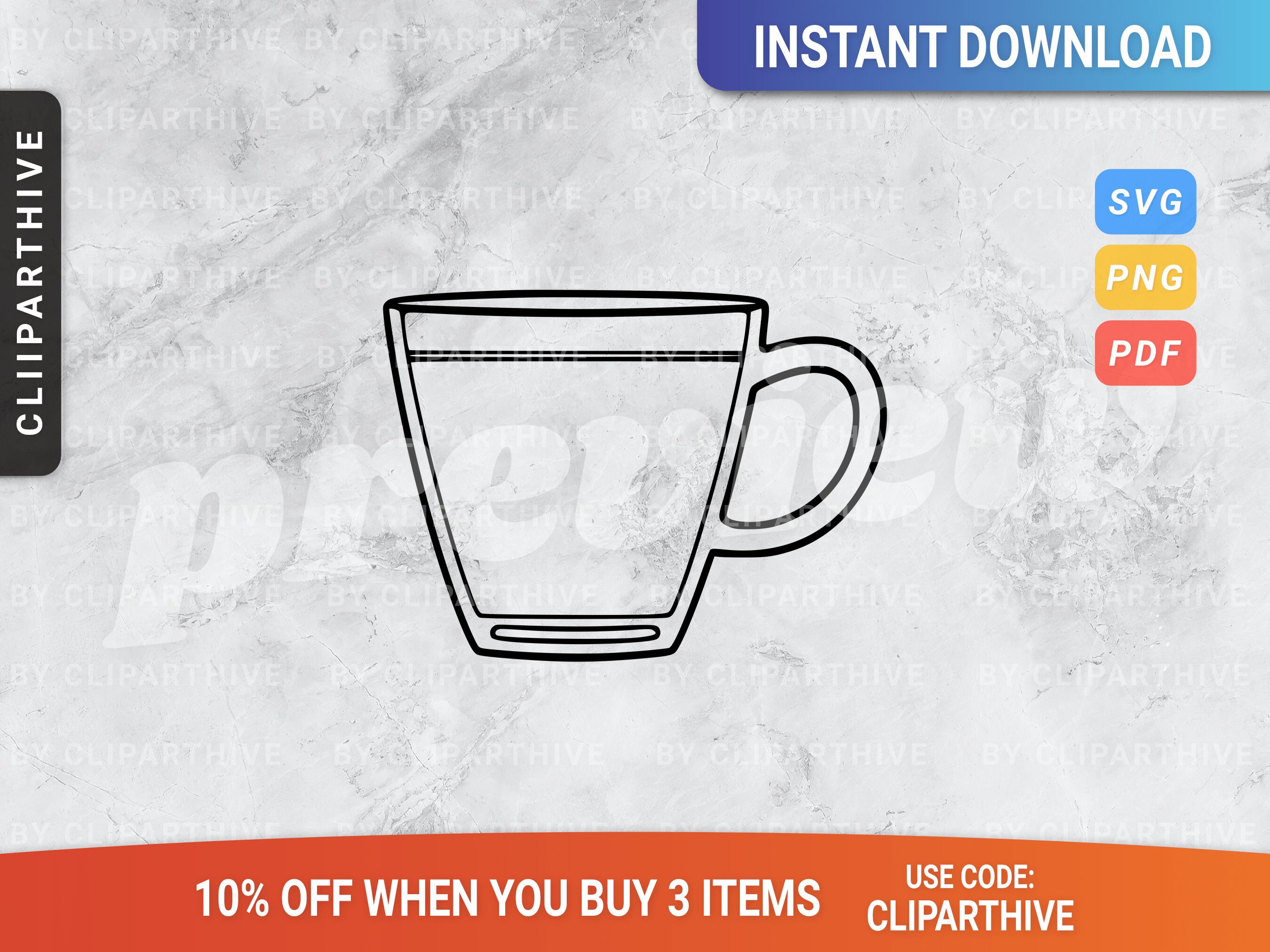 Simple Cup Outline SVG: Versatile Minimalist Design for Creative ...