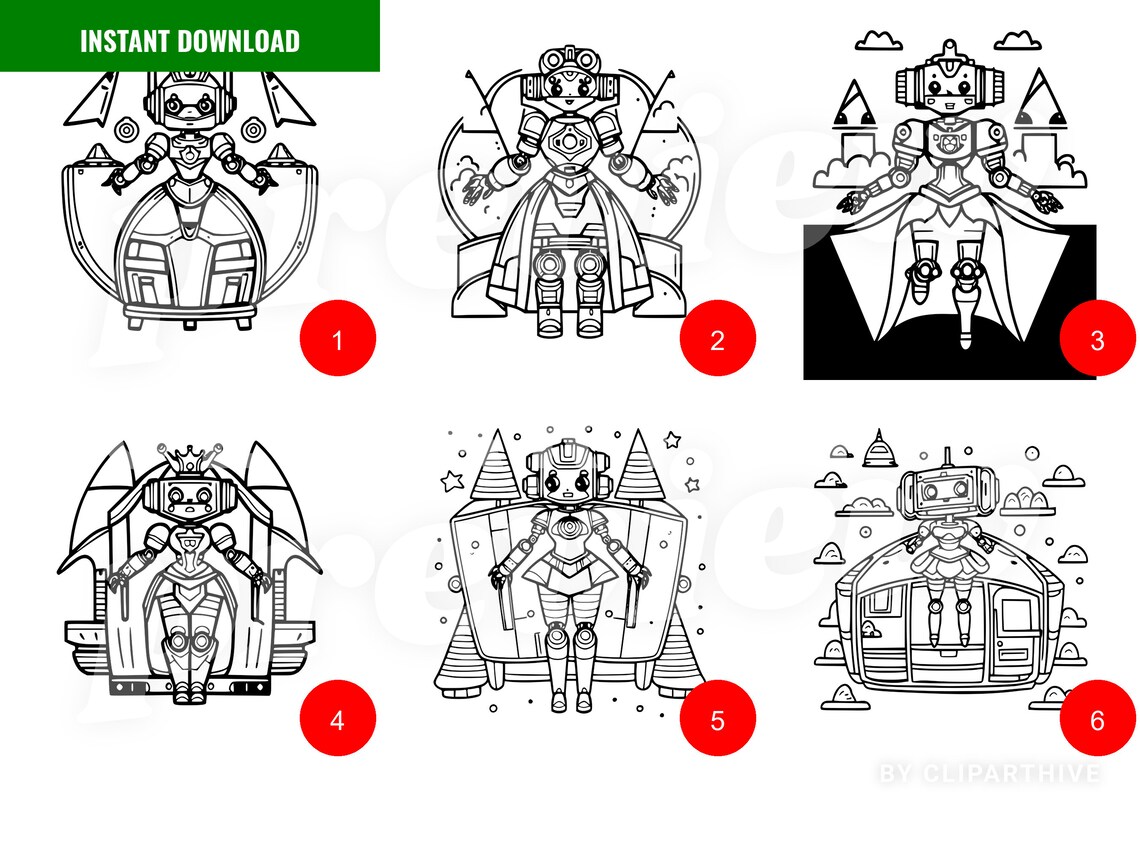 Robot Girl PNG Clip Art: 10 Cute Robot Clipart Transparent Background ...