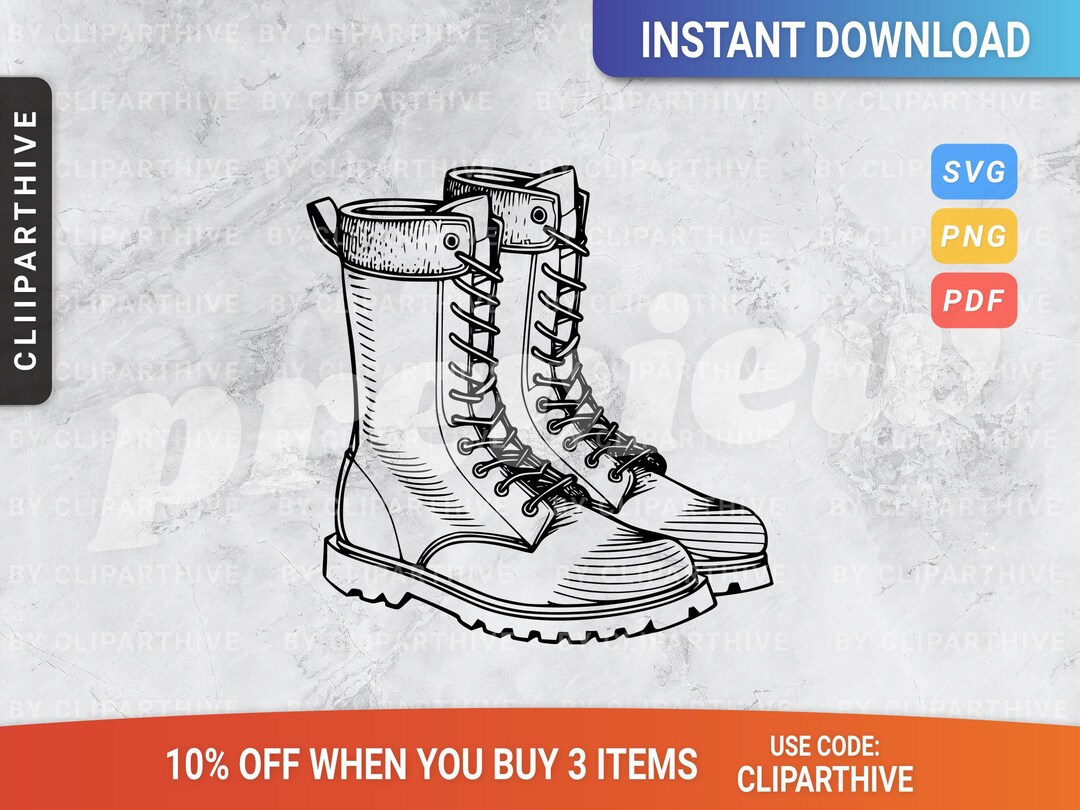 Boots Svg File Vector Design Cut Files for Cricut Silhouette Png ...