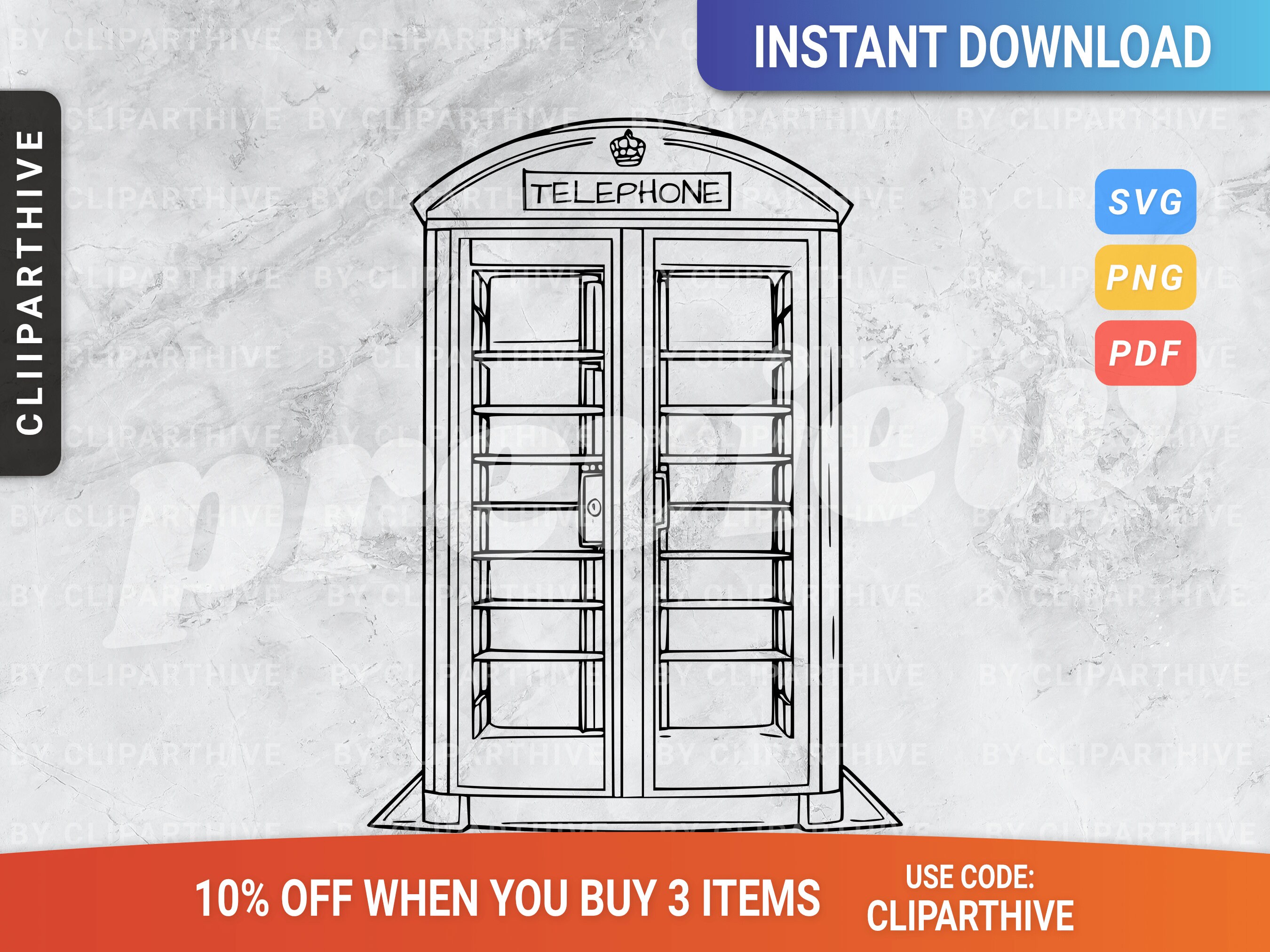 Phonebooth Svg File Vector Design Cut Files for Cricut Silhouette ...