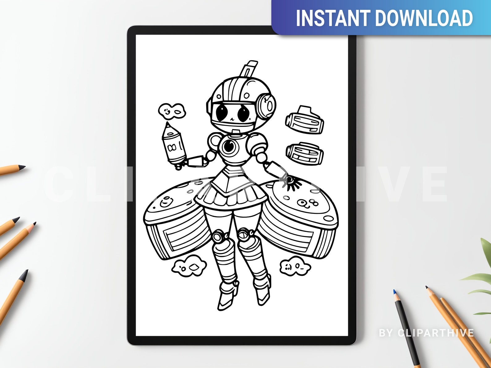 Robot Girl PNG Clip Art: 10 Cute Robot Clipart Transparent Background ...
