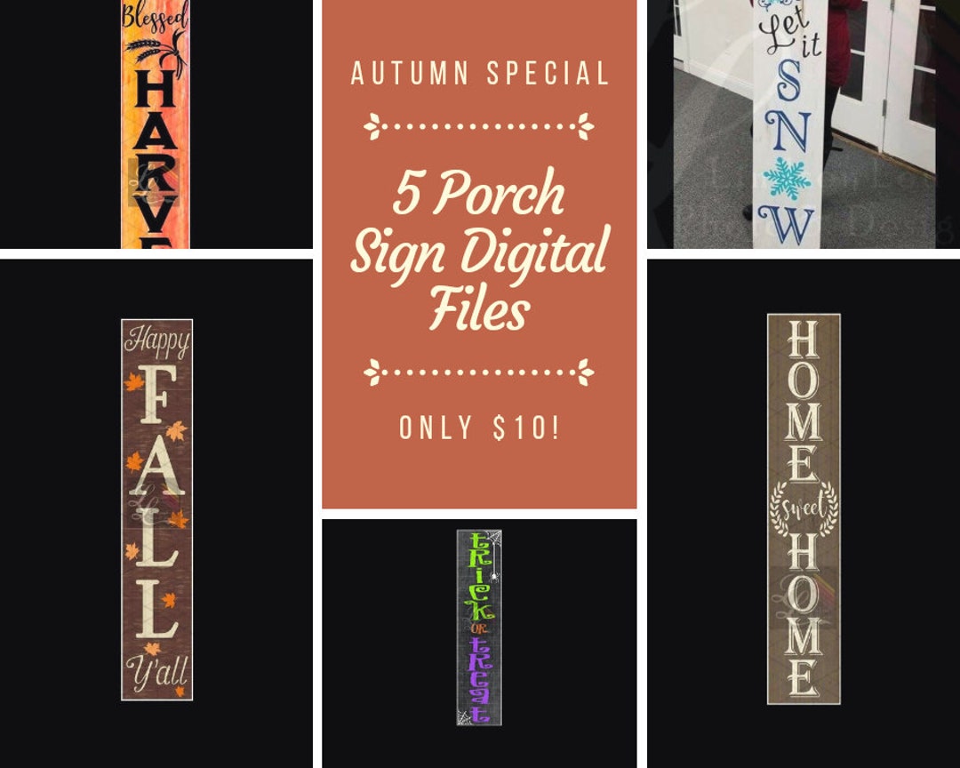 Front Porch Sign SVG Bundle 5 FILES/ Home Decor / Porch Sign/ .svg ...