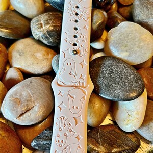 Ghost Laser Engraved Silicone Watch Band Spooky Season Halloween Ghost ...