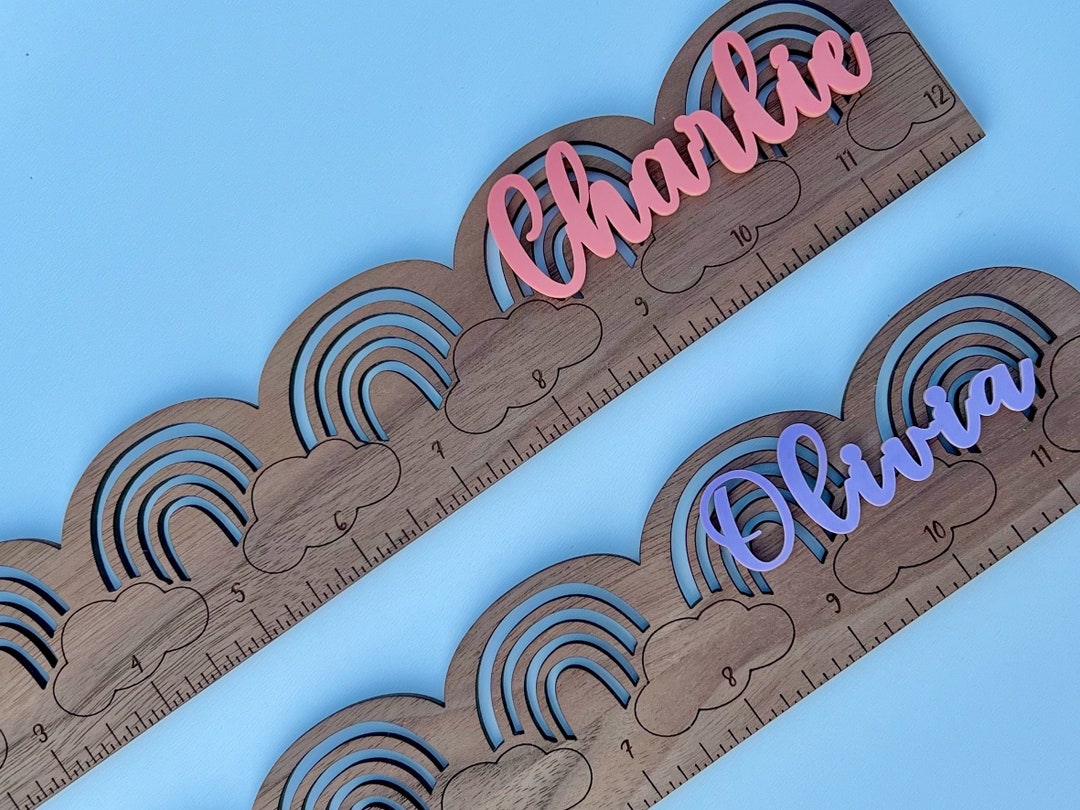 Personalized Wood Rainbow Ruler | Back to School Supplies | Teacher ...