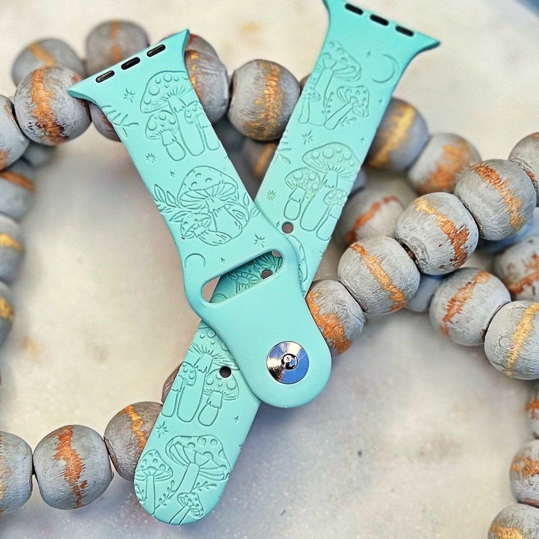 Mushroom Pattern Engraved Watch Band | Laser Engraved Band | Watch Band ...