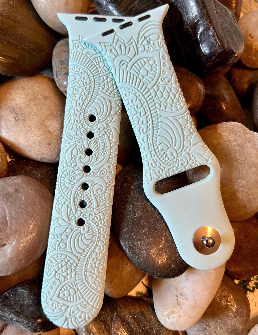 Henna Zendoodle Laser Engraved Silicone Apple Watch Band - Etsy