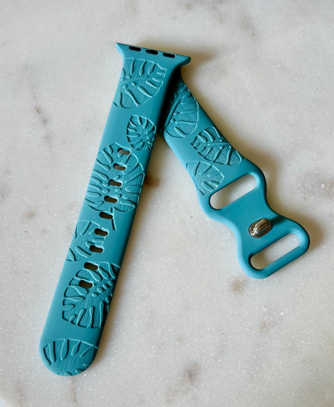 Monstera Laser Engraved Silicone Watch Band Laser Engraved Band Watch ...