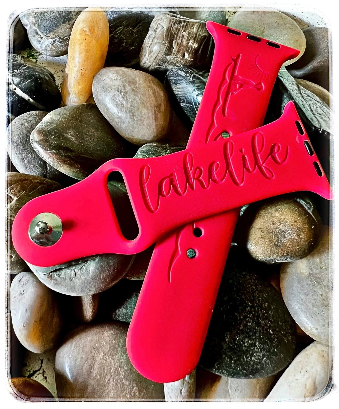 Lake Life Laser Engraved Silicone Watch Band Laser Engraved Band Watch ...