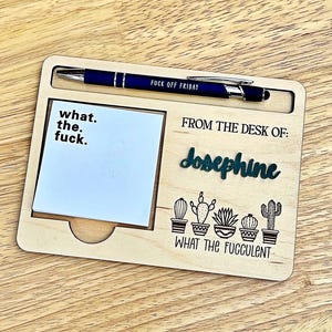 What the Fucculent Sticky Note Holder Sarcastic Note Pad Holder Office ...