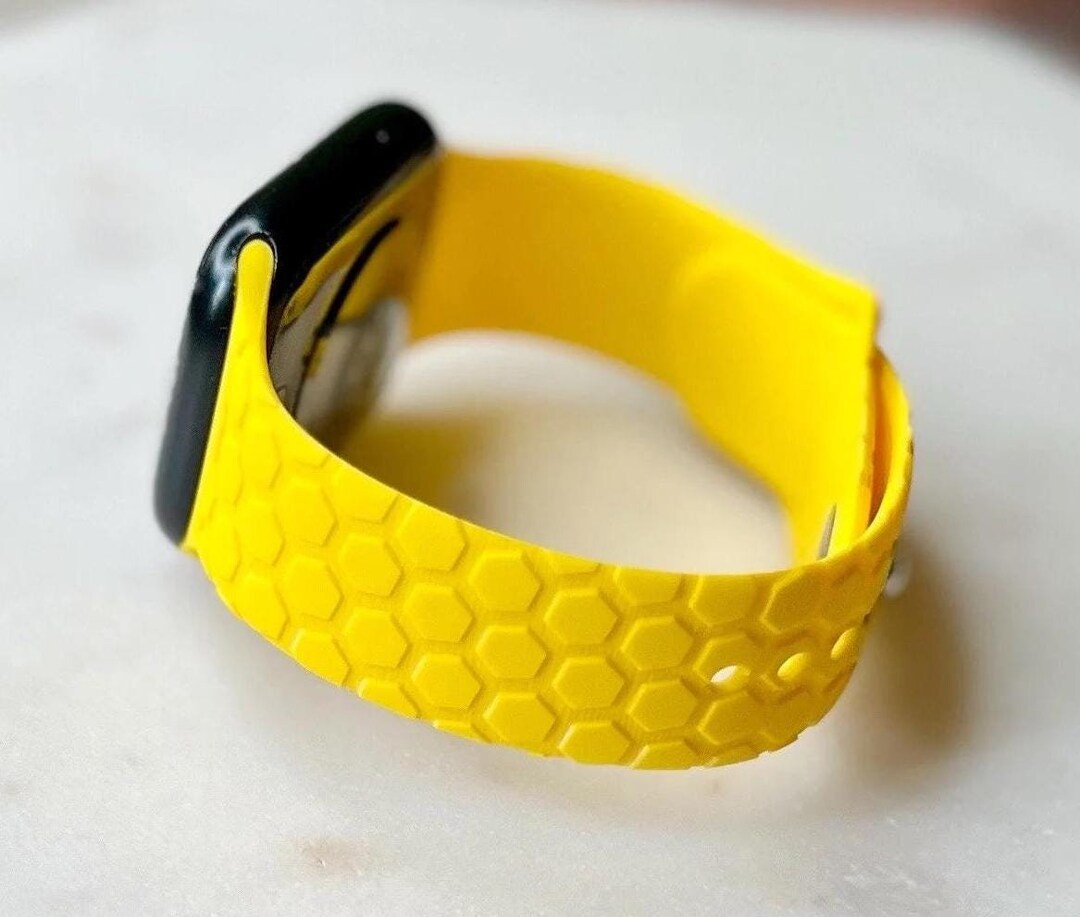 Honeycomb Laser Engraved Silicone Watch Band, Laser Engraved Band ...