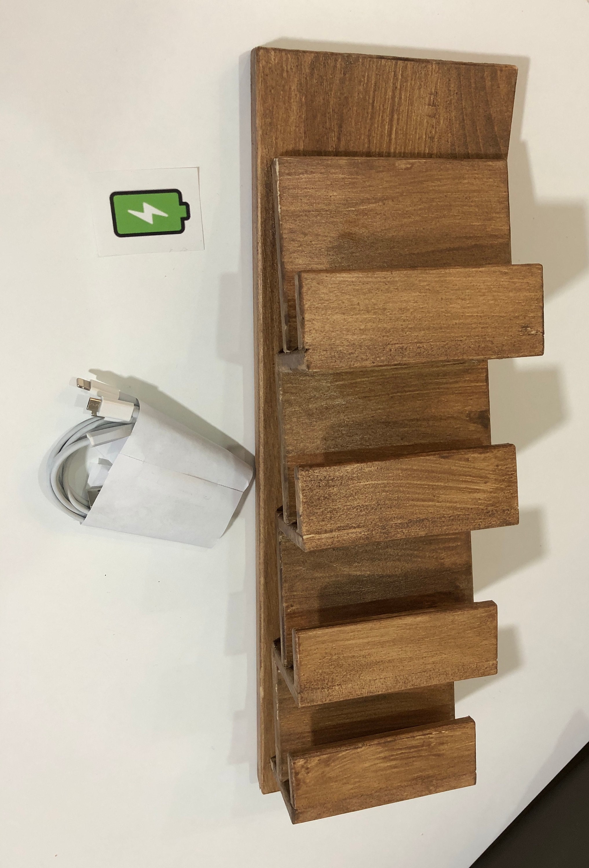 Wooden Smartphone Charging Station, Wall Mountable Multi Charging ...