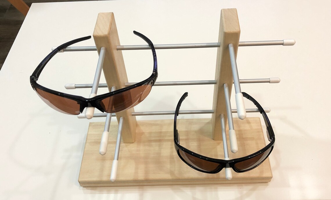 Sunglasses display / wooden glasses rack | Etsy