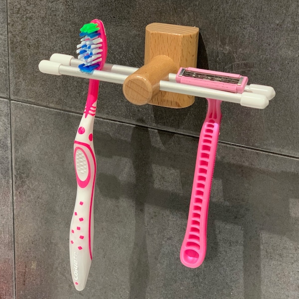 Wood Wall Mounted Toothbrush Holder - Etsy