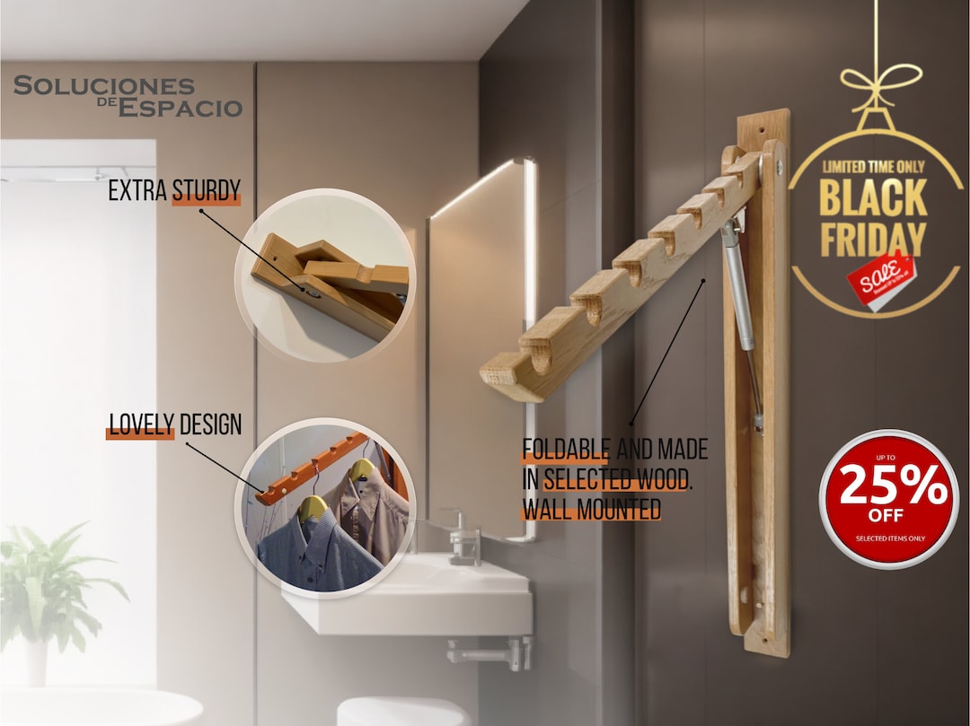 Italian Design Folding Rack Space Saving Wall Mounted Multipurpose ...