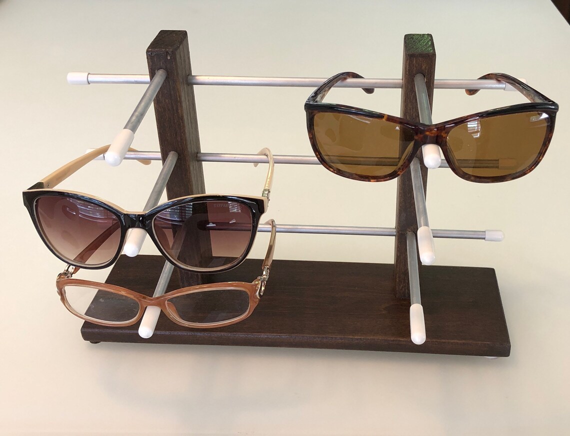 Sunglasses display / wooden glasses rack | Etsy