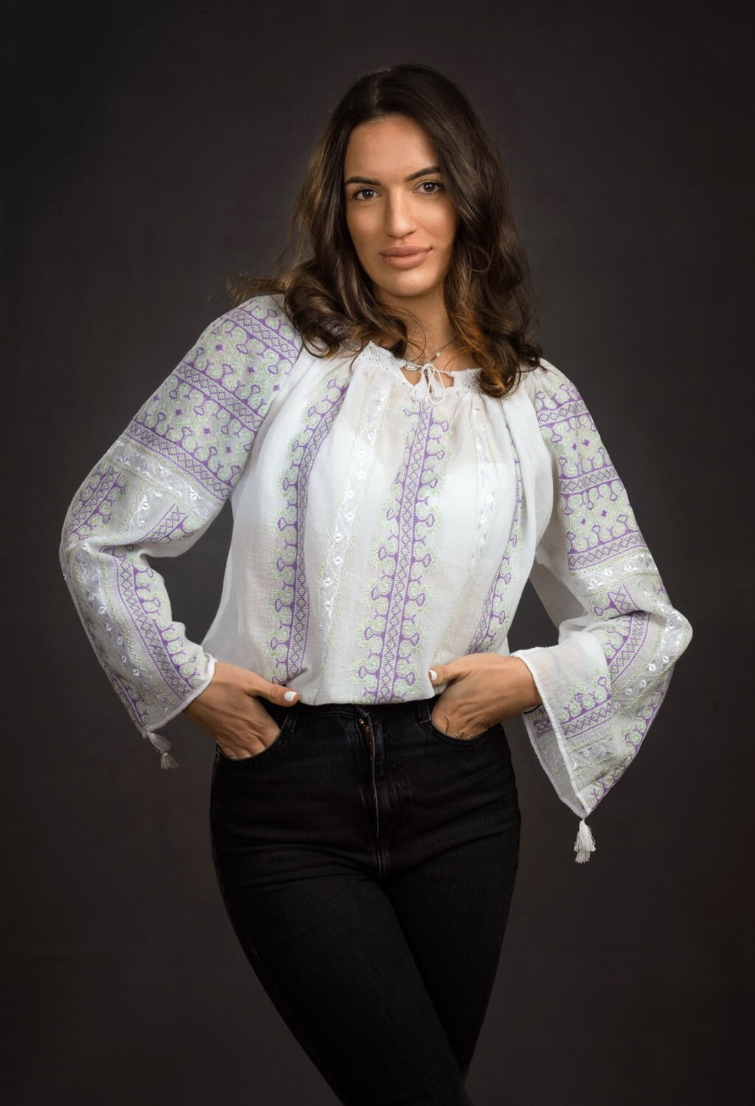 Hand bestickt rumänische Bauern Bluse traditionelle rumänische Bluse ...