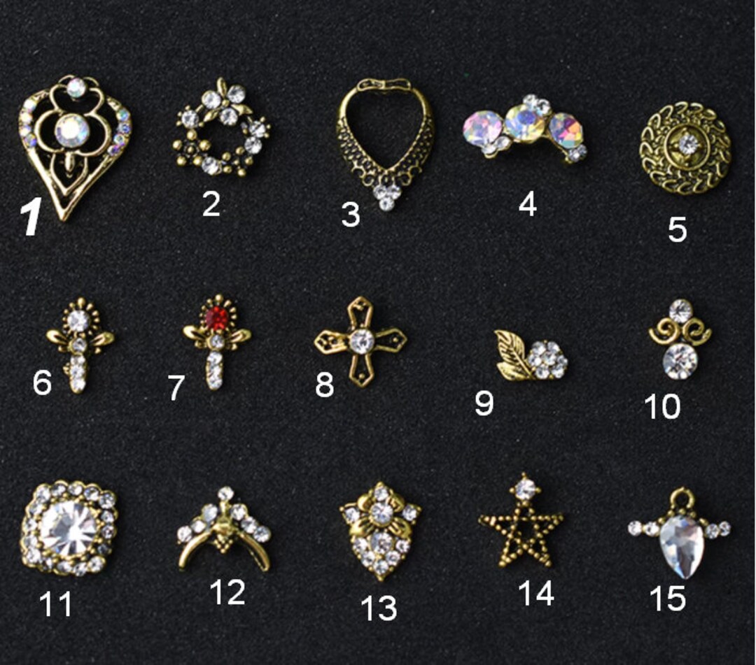 10pcs 3D Nail Jewelry Charm Red Diamond Rhinestone Charms Rhinestones ...