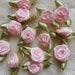 100pcs Mini Satin Ribbon Rose Flowers Silk Fabric Flower Appliques ...