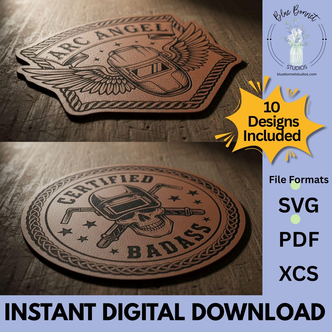 10 Welding Hat Patch SVG Bundle | Western Style Welder Patches ...