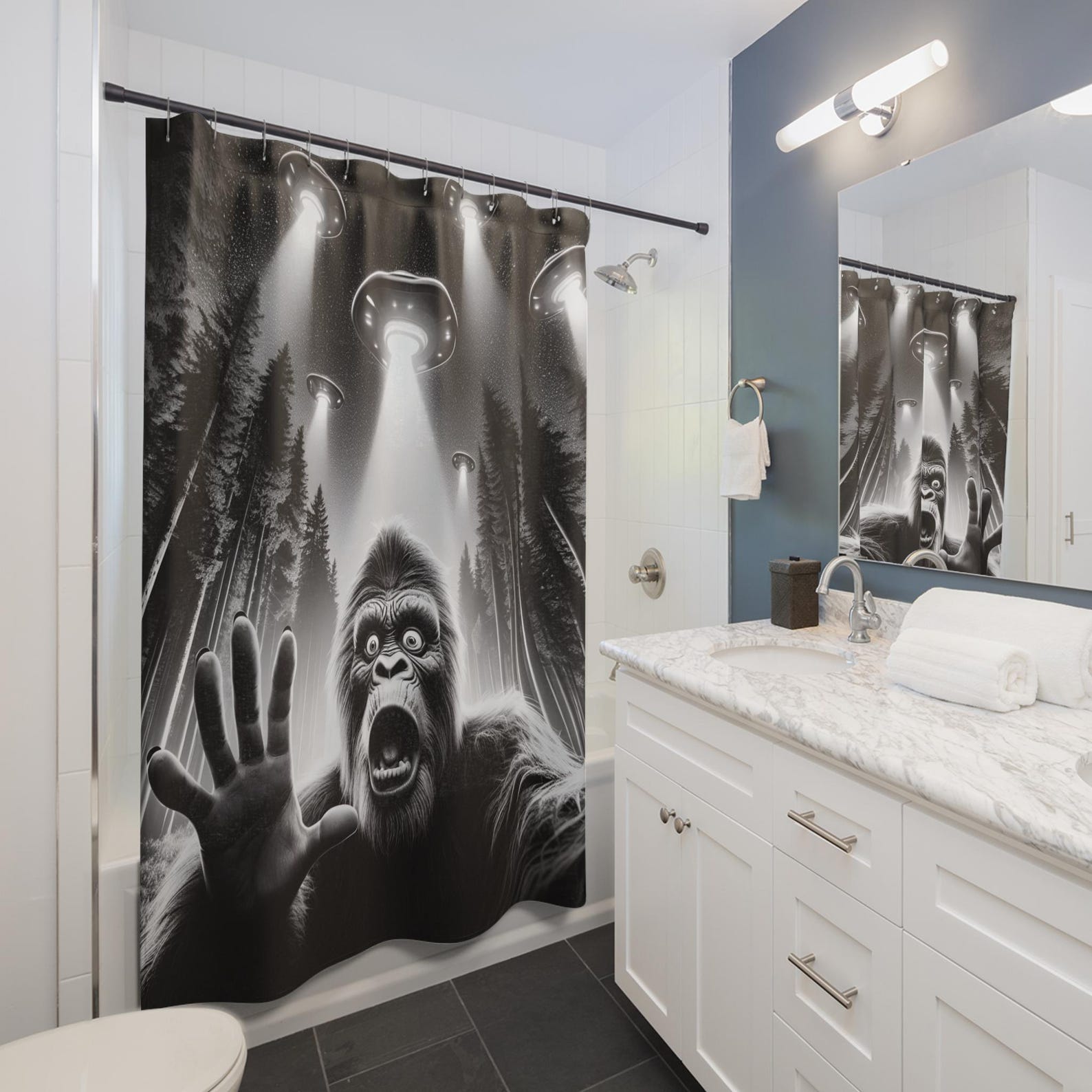 Out-of-this-world Big Foot Shower Curtain - Perfect for Alien ...