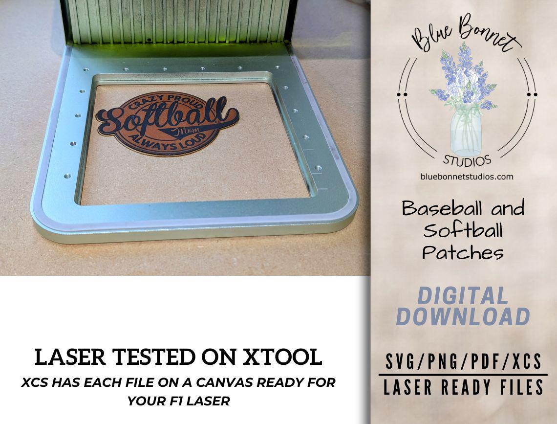 Softball Mom, Dad Patch SVG, Digital Download, Engraved Leather Patch ...